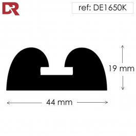 SOLID DOUBLE D SHAPE RUBBER FENDER WITH METAL INSERT DE1650K